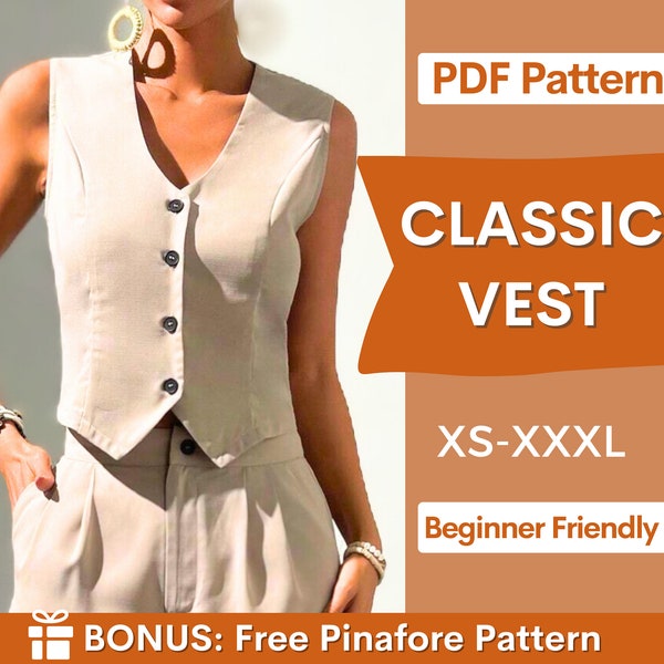 Womens Vest Pattern - Etsy