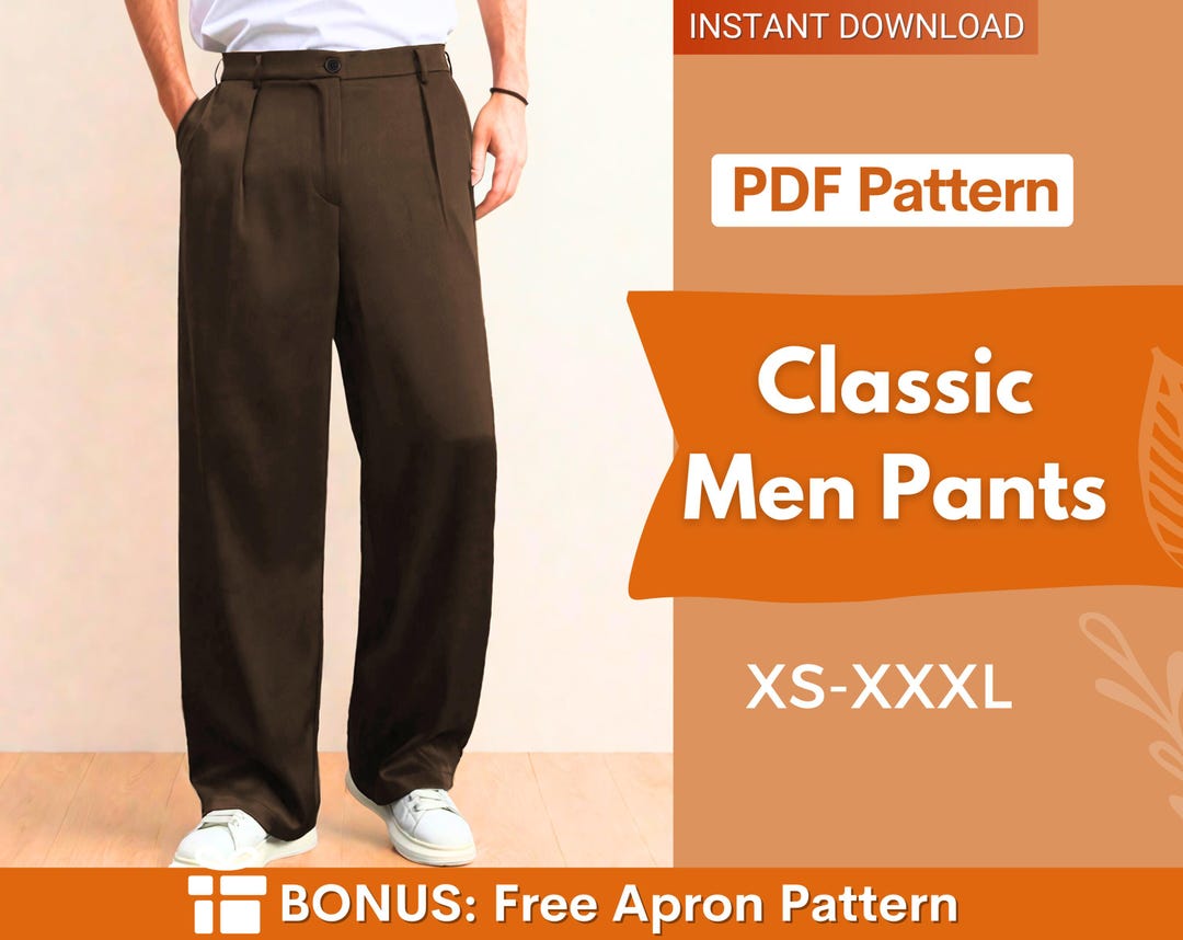 Men Pants Pattern | Men Trousers Sewing Pattern | Sewing Pattern for ...
