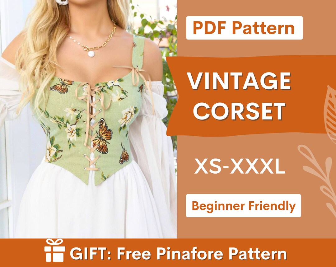 Corset Pattern Corset Top Sewing Pattern Cottagecore - Etsy