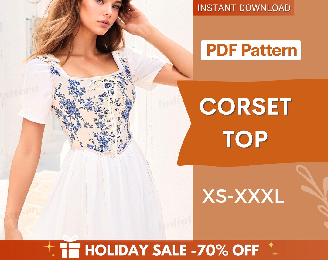 Corset Top Sewing Pattern Corset Pattern Cottagecore Corset Pattern ...