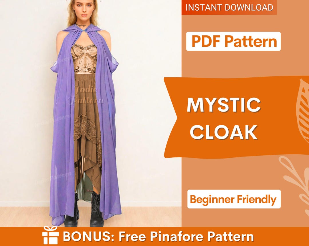 Mystic Cloak Pattern, Cloak Pattern, Cape Sewing Pattern, Renaissance ...