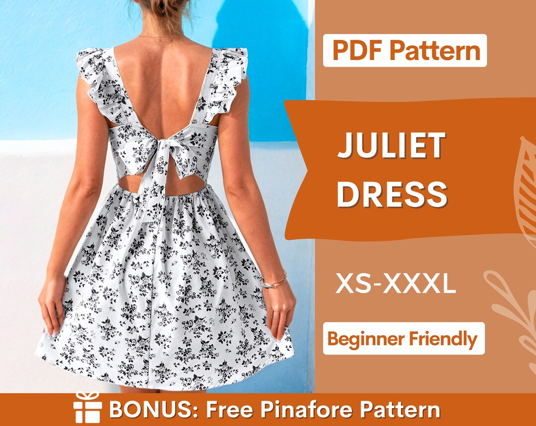 Tie Back Dress Sewing Pattern Summer Dress Pattern Dress Sewing Pattern ...