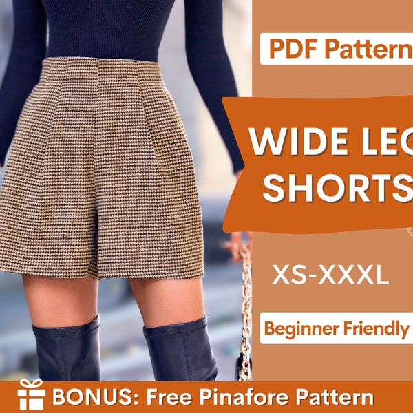 Wide Leg Shorts - Etsy