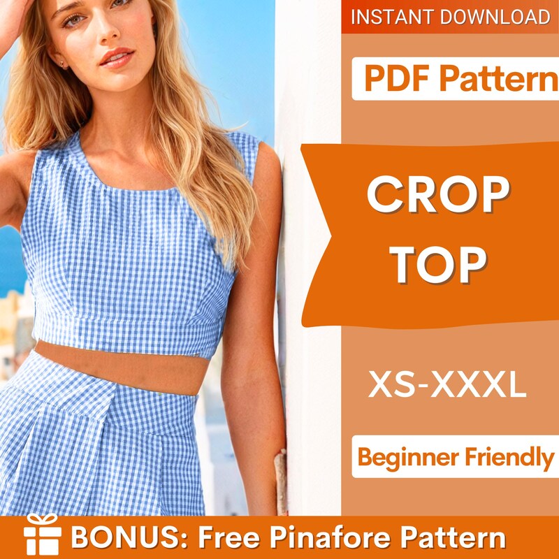 Crop Top Sewing Pattern - Etsy
