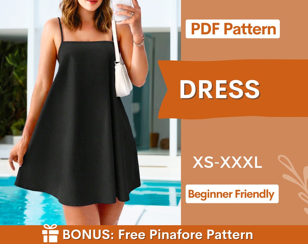 Dress Sewing Pattern Summer Dress Pattern Backless Dress Pattern Open ...