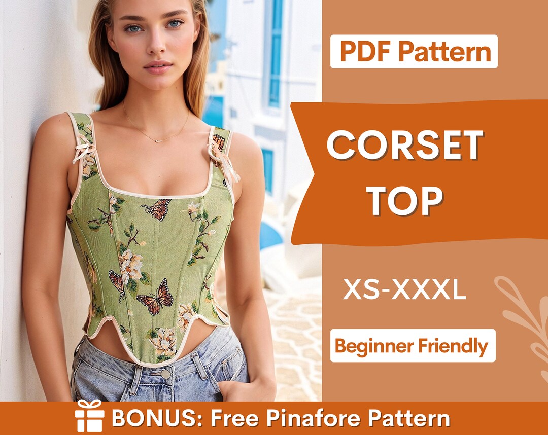 Corset Top Pattern Corset Pattern Cottagecore Corset Pattern Corset ...