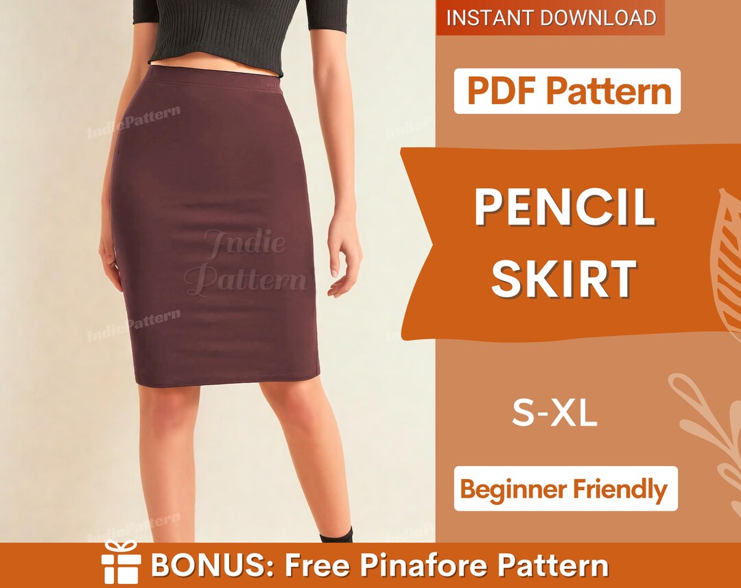 Pencil Skirt Sewing Pattern for Women Formal High Waisted Skirt Pattern ...