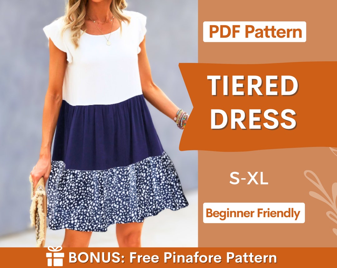 Tiered Dress Sewing Pattern for Women PDF Summer Dress Pattern Beginner ...