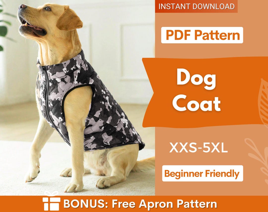 Dog Jacket Pattern, Dog Vest Sewing Pattern, Dog Coat Pattern, Sewing ...