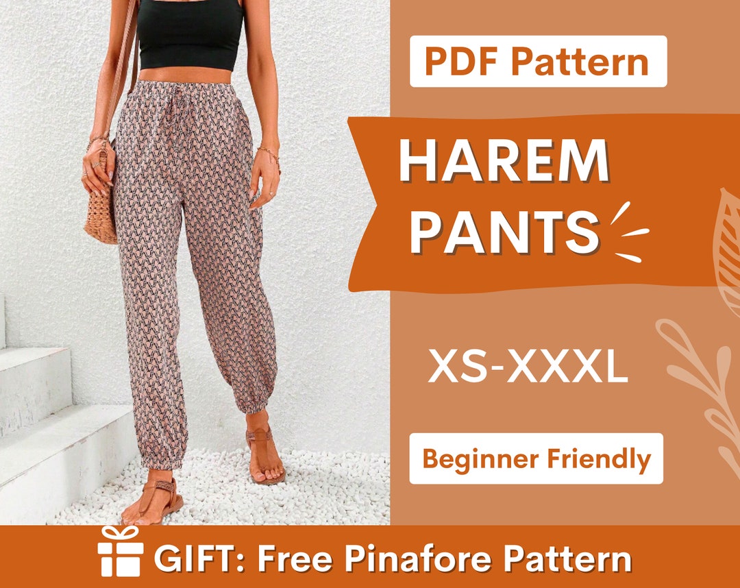 Harem Pants Sewing Pattern for Women PDF XS-XXXL Jogger - Etsy
