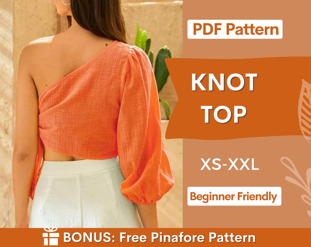 Knot Top Pattern Sewing Pattern Top Crop Top Pattern One Shoulder Top ...