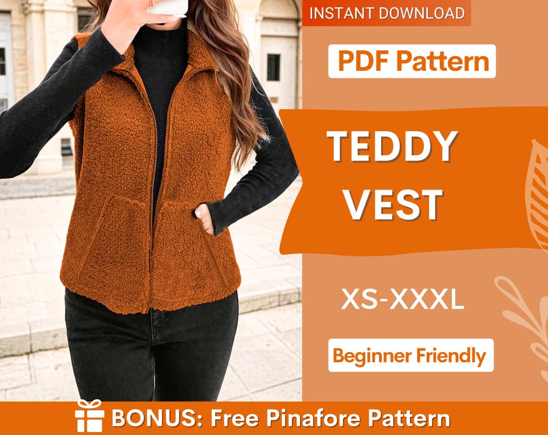 Teddy Vest Pattern Sewing Patterns Women Pattern Jacket Pattern Winter ...