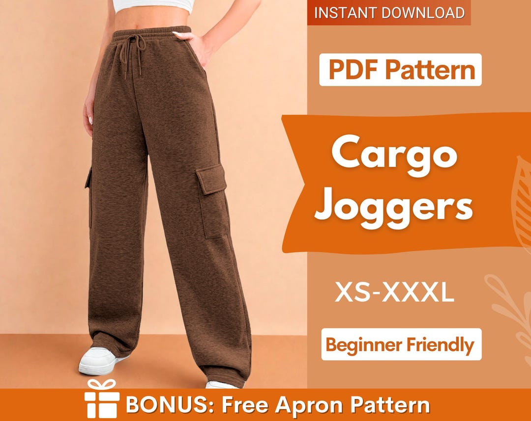 Cargo Joggers Sewing Pattern, Cargo Pants Pattern, Women Sewing Pattern ...