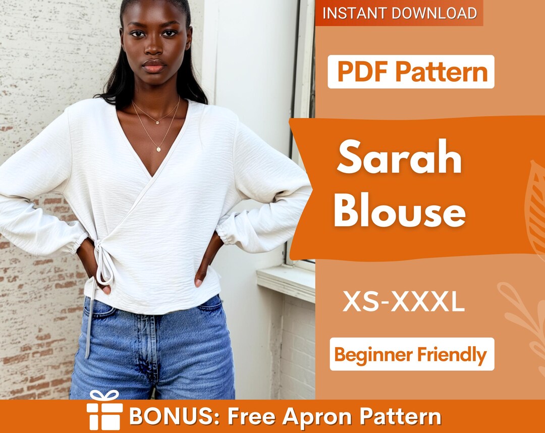 Wrap Top Sewing Pattern | Tie Top Pattern | Women Sewing Pattern ...