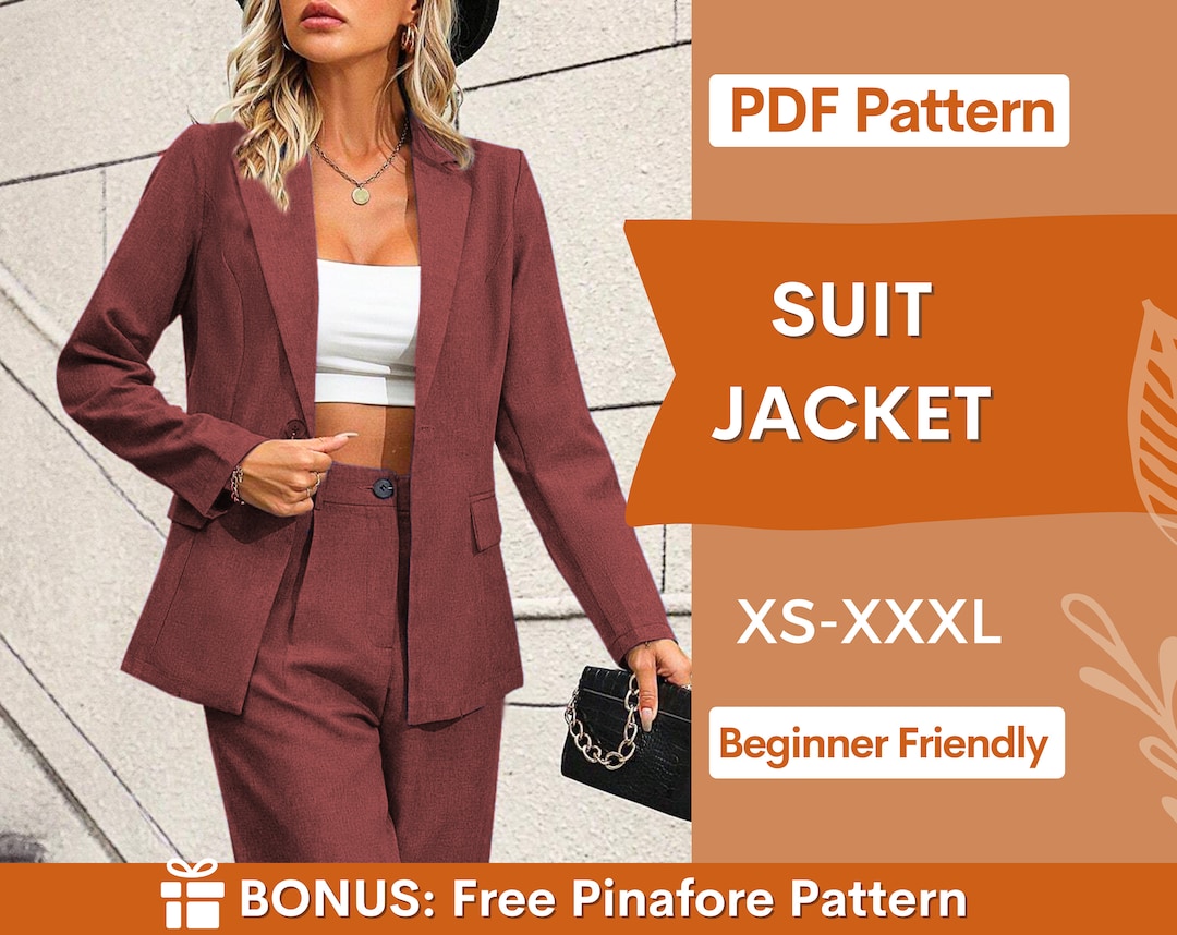 Suit Jacket Sewing Pattern Jacket Sewing Pattern Sewing Pattern Women ...