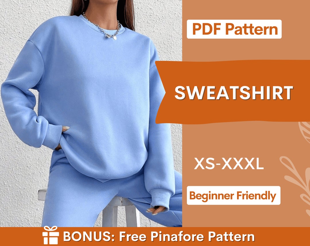 Sweatshirt Pattern, Women Pattern, Sweater Sewing Pattern | XS-XXXL ...