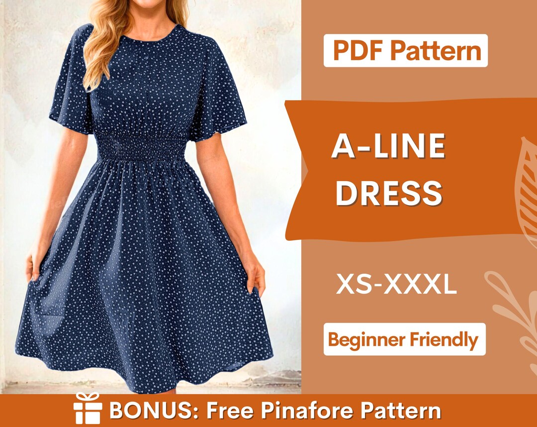 A-line Dress Sewing Pattern Summer Dress Pattern Women Sewing Pattern ...