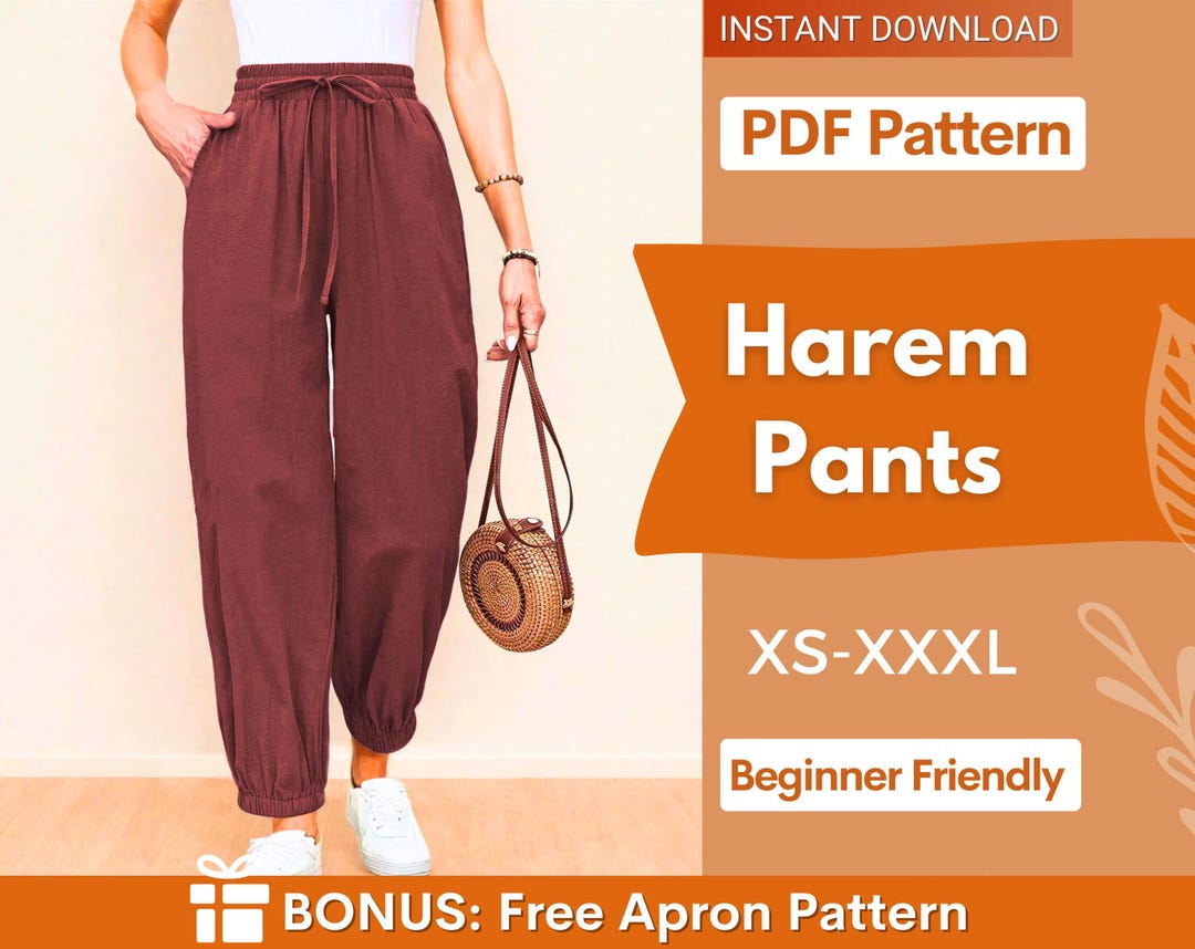 Harem Pants Sewing Pattern for Women PDF | XS-XXXL | Jogger Pants ...
