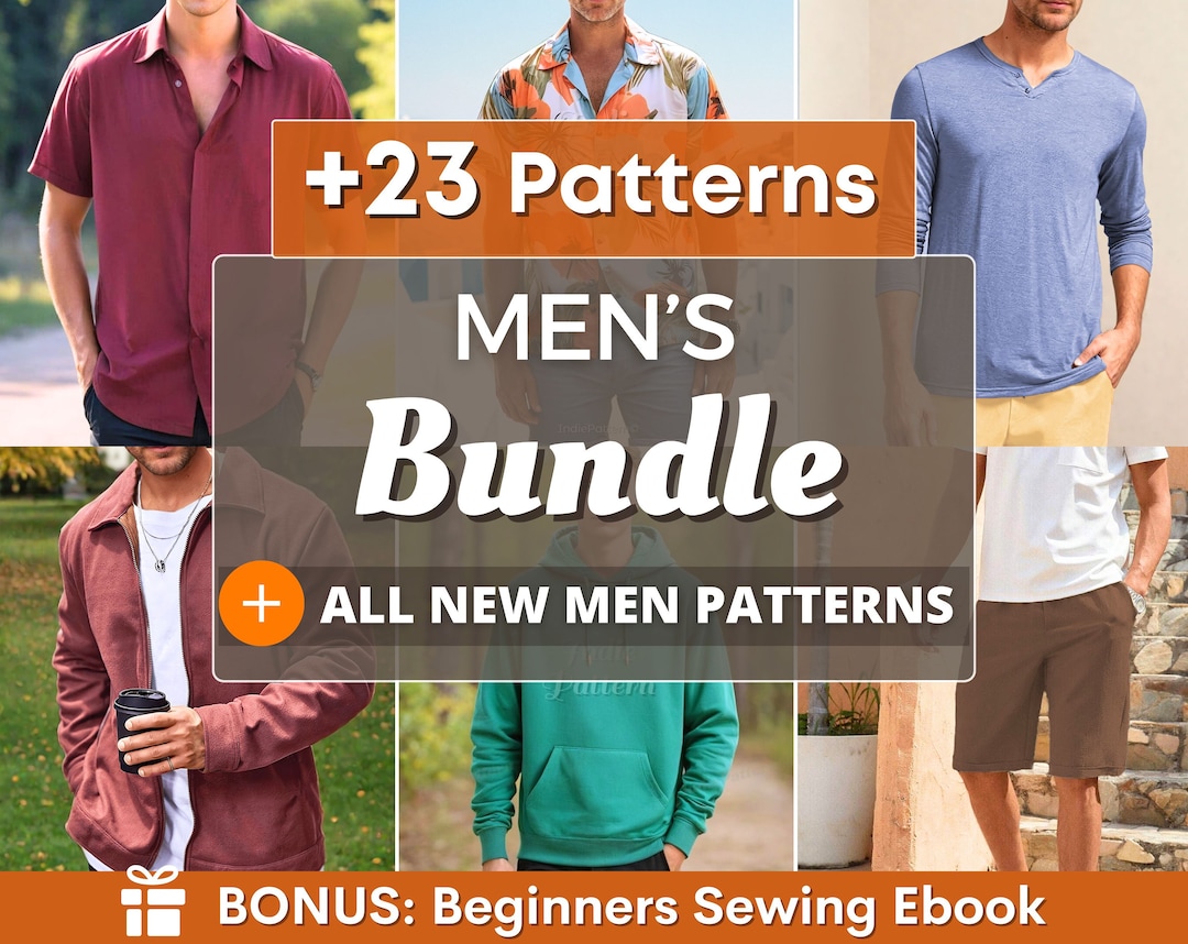 Men's Sewing Patterns Bundle Men's Patterns Men Shorts Men Jacket Men ...
