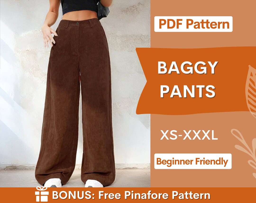 Baggy Pants Pattern Wide Leg Pants Sewing Pattern Pants Pattern Sewing ...