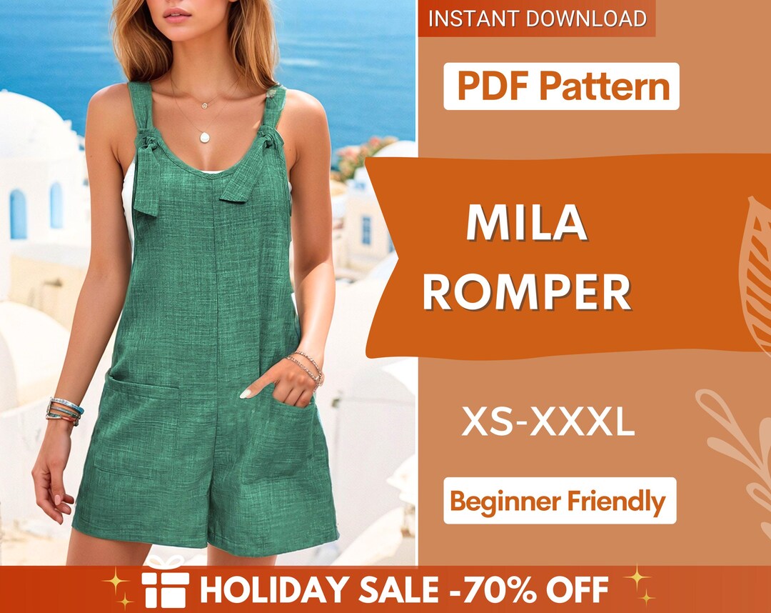 Summer Romper Pattern Sewing Pattern Dress Pattern Playsuit Pattern ...
