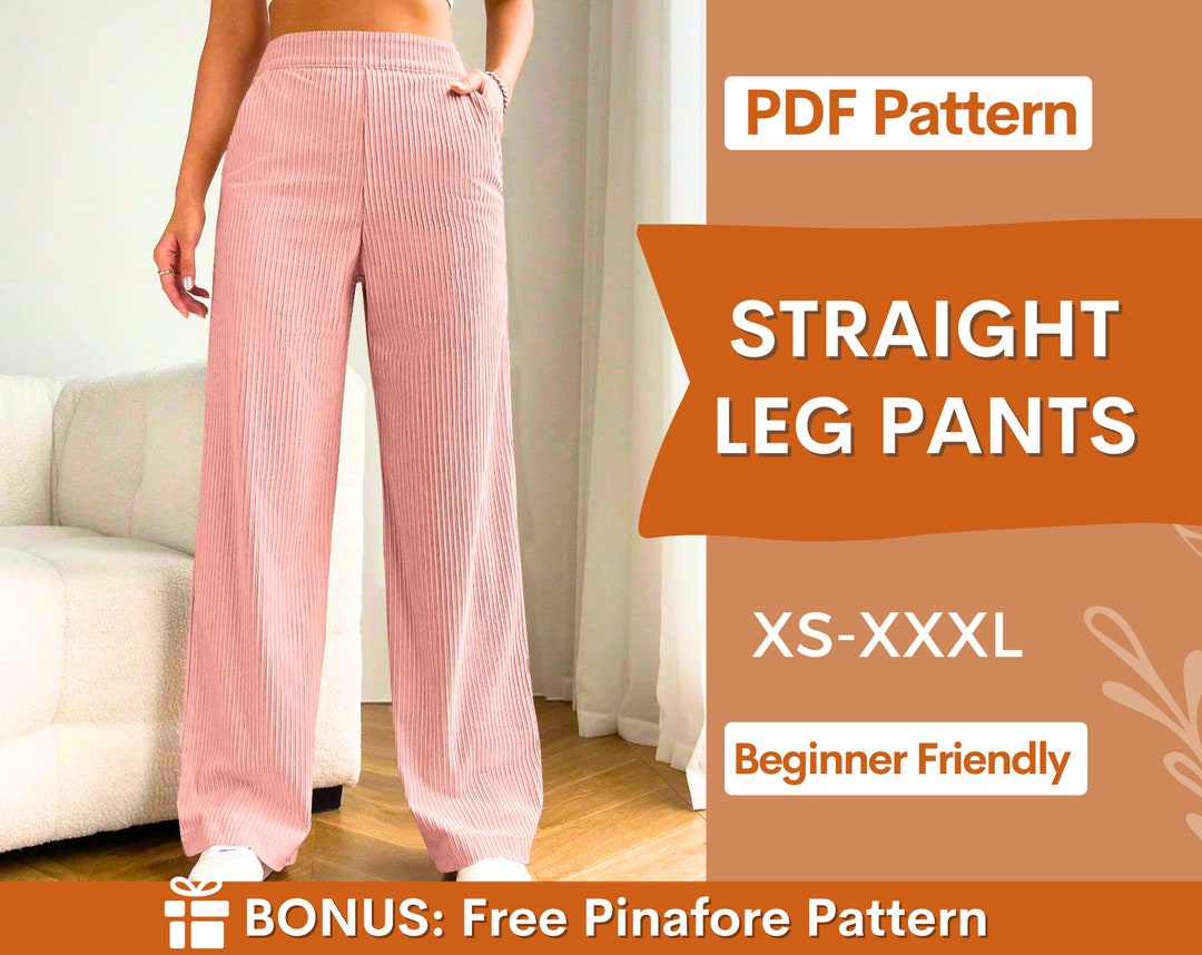 Straight Leg Pants Sewing Pattern Trousers Pattern Pants Pattern Women ...