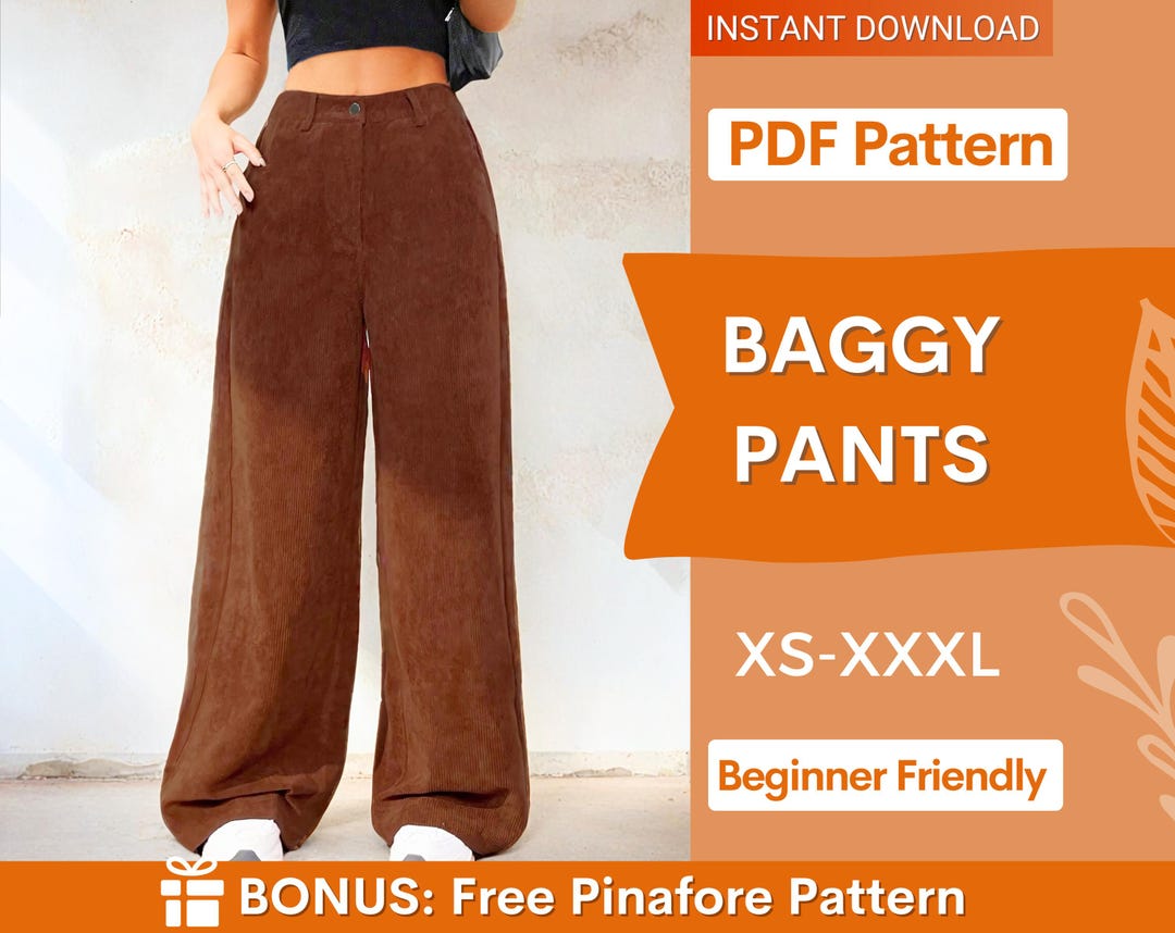 Baggy Pants Pattern Wide Leg Pants Sewing Pattern Pants Pattern Sewing ...