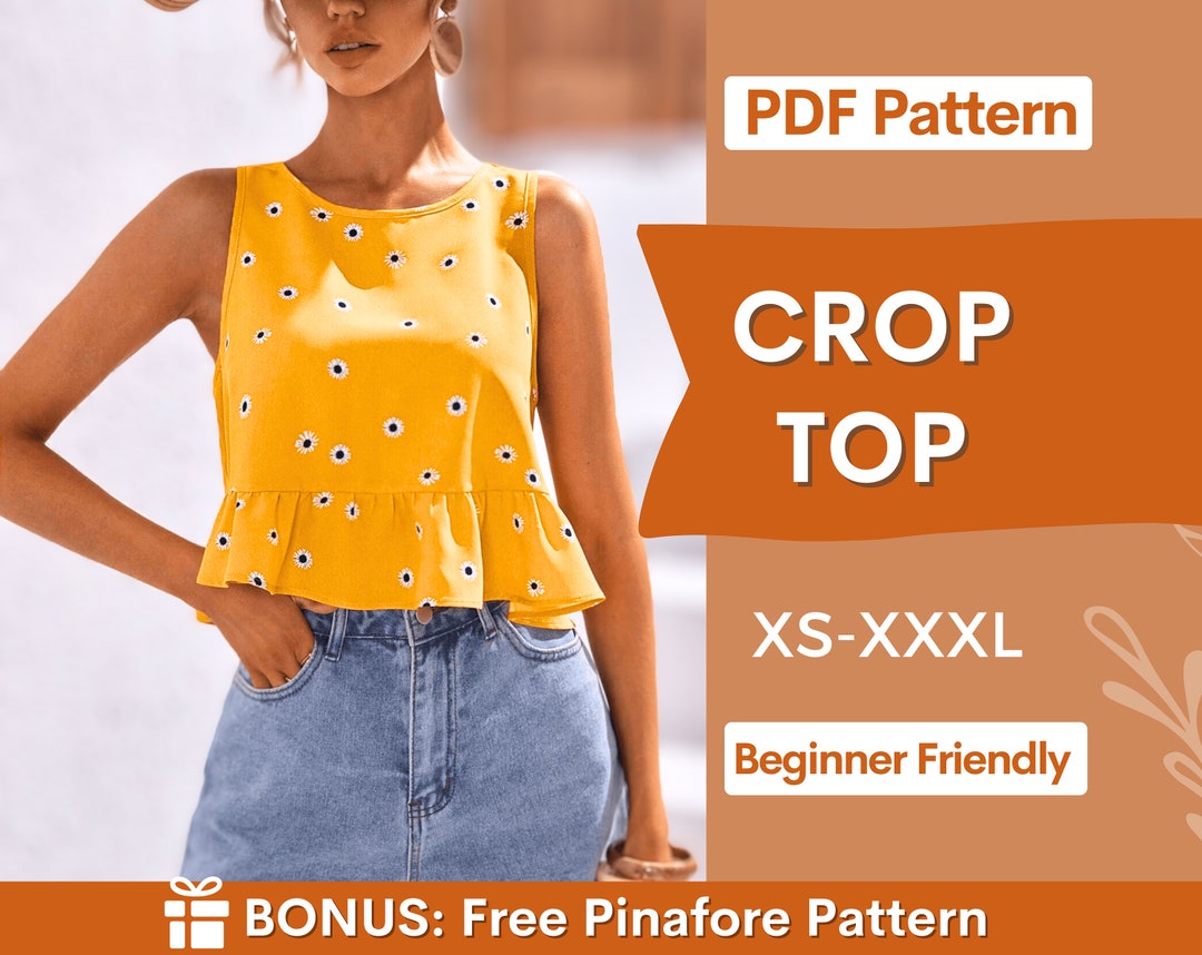 Crop Top Sewing Pattern for Women PDF XS-XXXL Women Top Pattern ...