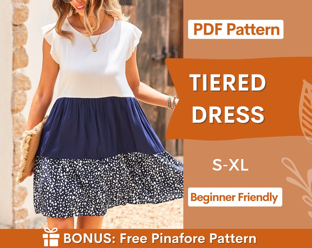 Tiered Dress Sewing Pattern for Women PDF Summer Dress Pattern Beginner ...