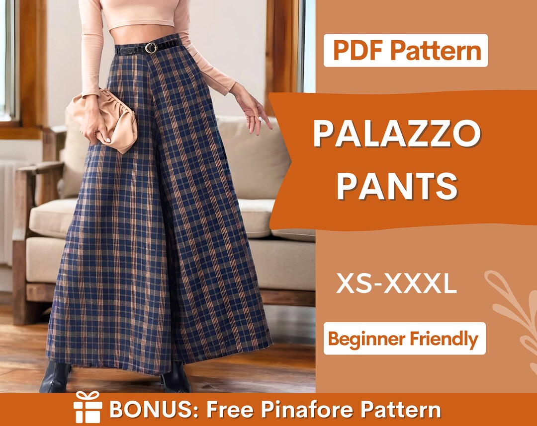 Palazzo Pants Pattern Women Pants Sewing Pattern Wide Leg Pants Pattern ...