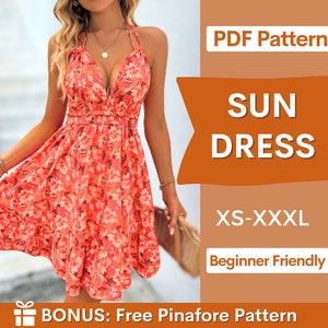 Sundress Sewing Pattern XS-XXXL Womens Dress Pattern Summer Dress ...