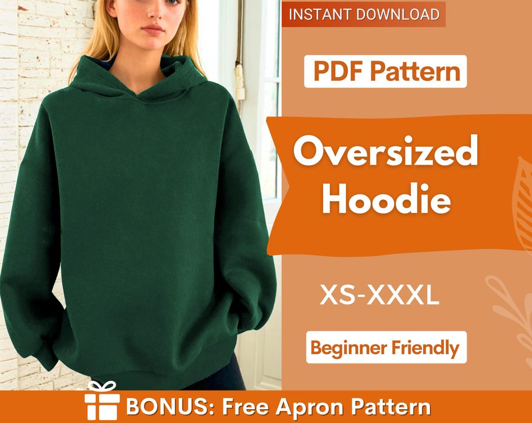 Oversized Hoodie Pattern Women, Women Hoodie, Hoodie Pattern, Women ...