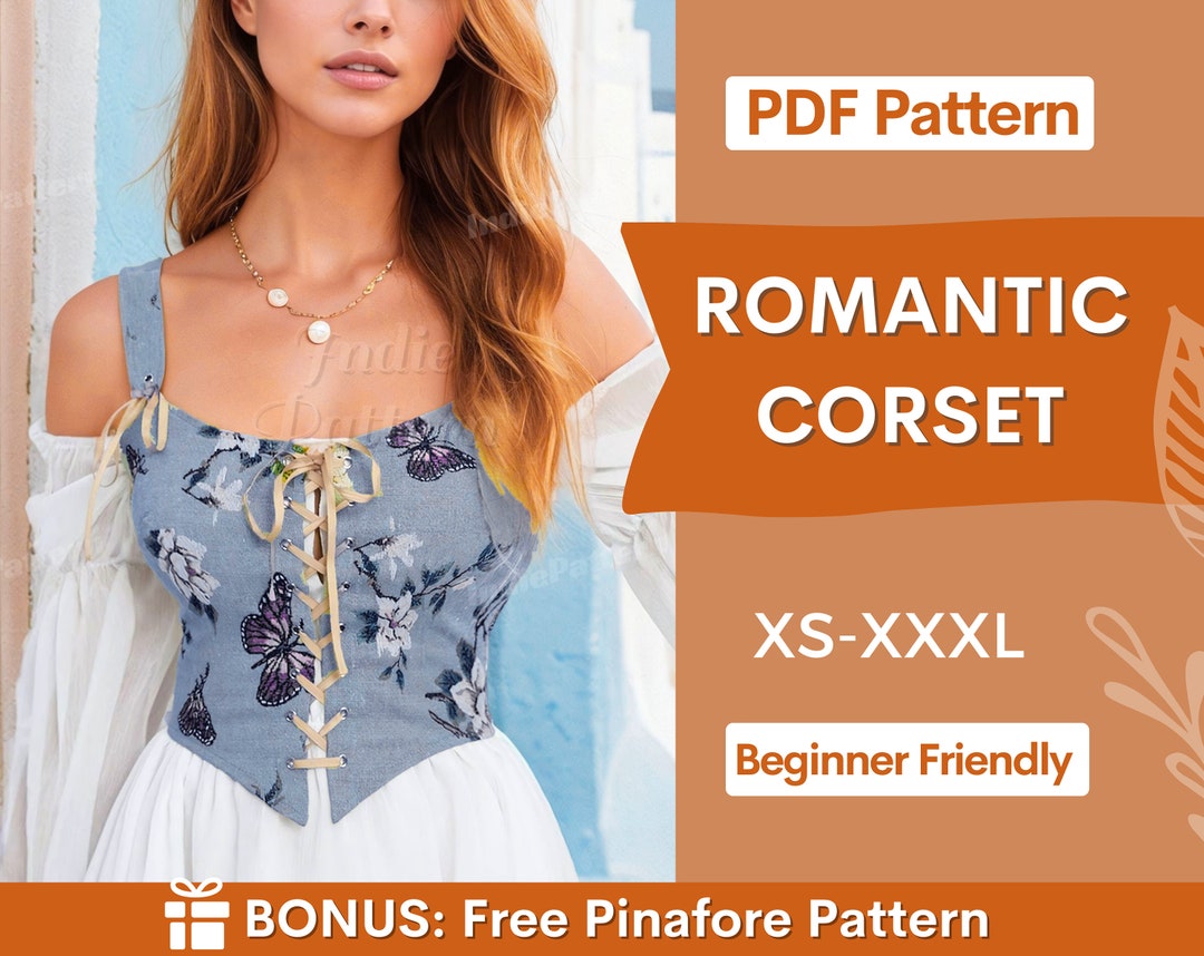 Corset Pattern Corset Top Sewing Pattern Cottagecore Corset Pattern ...
