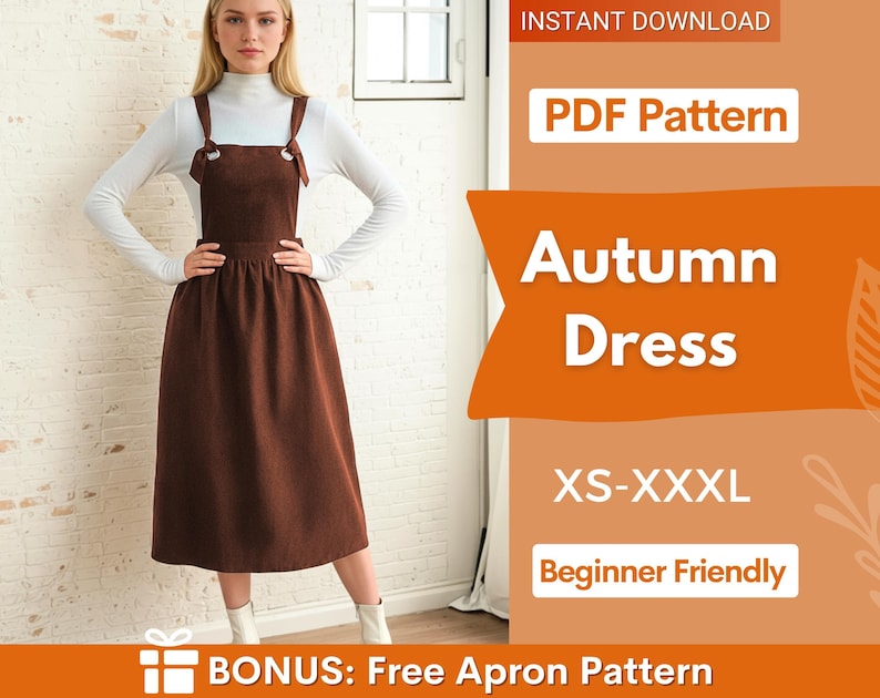 Pinafore Dress Sewing Pattern | Dress Pattern | Sewing Patterns | Women ...