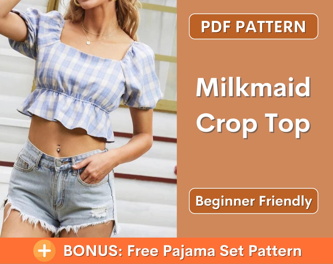Ruffled Crop Top Sewing Pattern for Women PDF Top Pattern - Etsy
