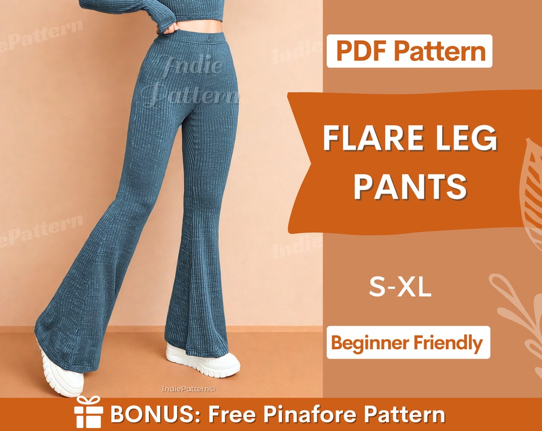 Flare Leg Pants Pattern Wide Leg Pants Pattern Comfy Pants Sewing ...