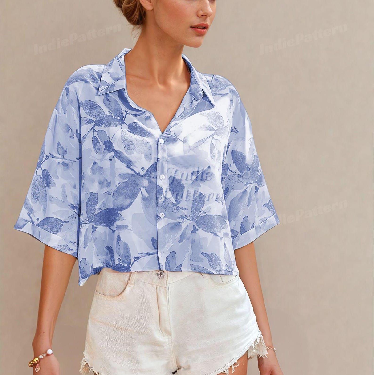 Shirt Sewing Pattern, Women Shirt Pattern, Crop Shirt Pattern, Sewing ...