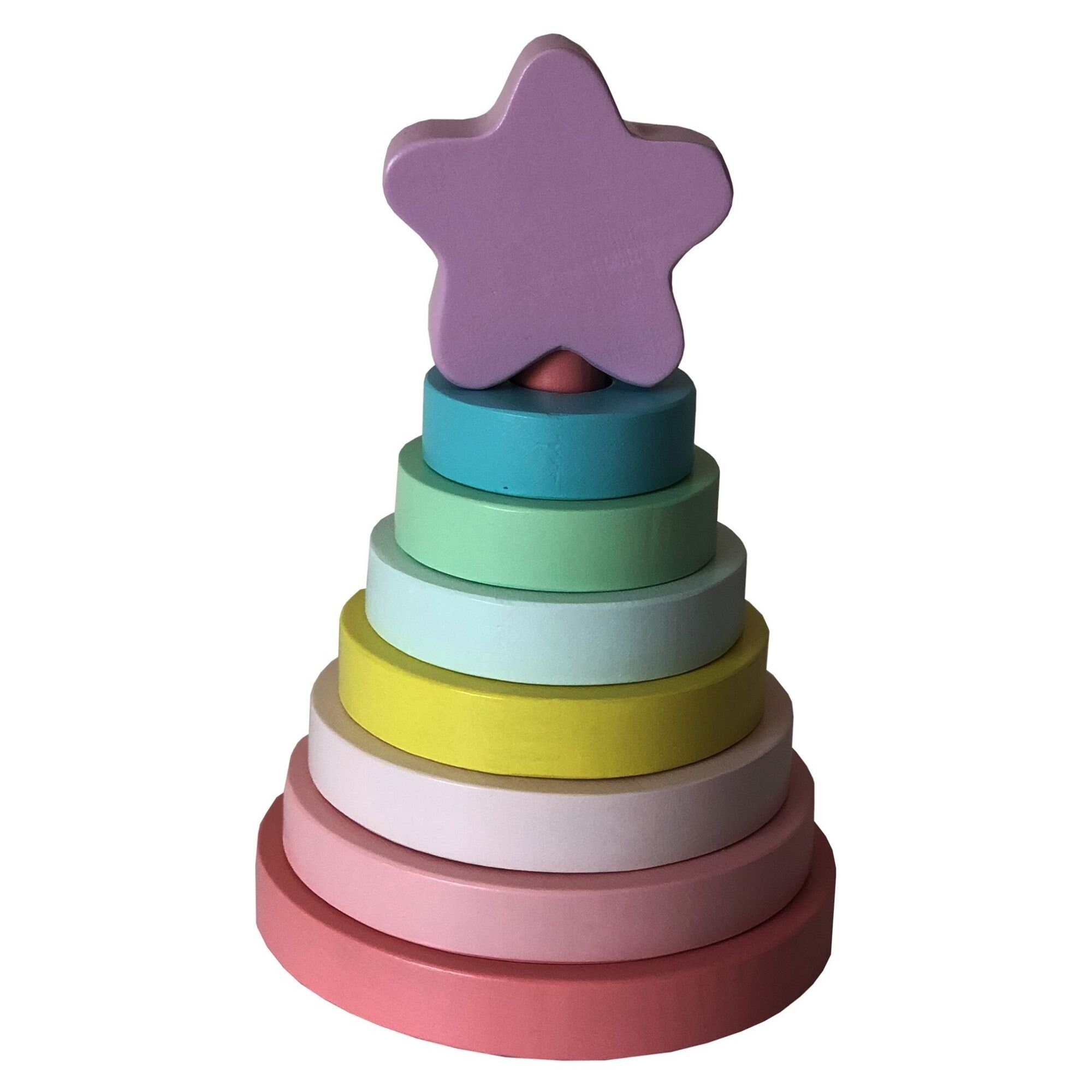 Set of 3 Wooden Pyramid Rainbow Home,montessori Stacking Toy,rainbow ...