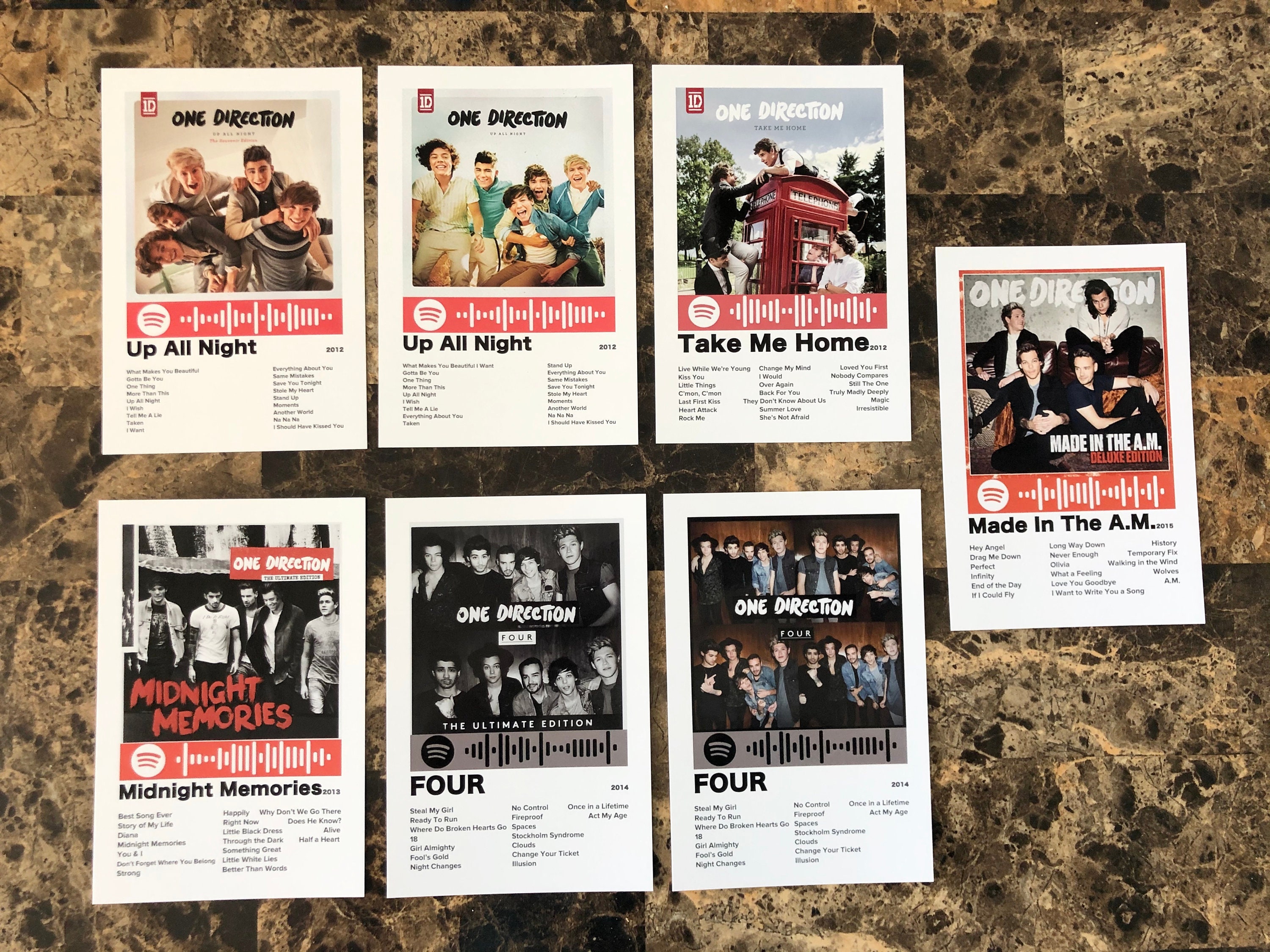 One Direction Spotify Songs Poster,Perfect Song Print,Solo Album ...