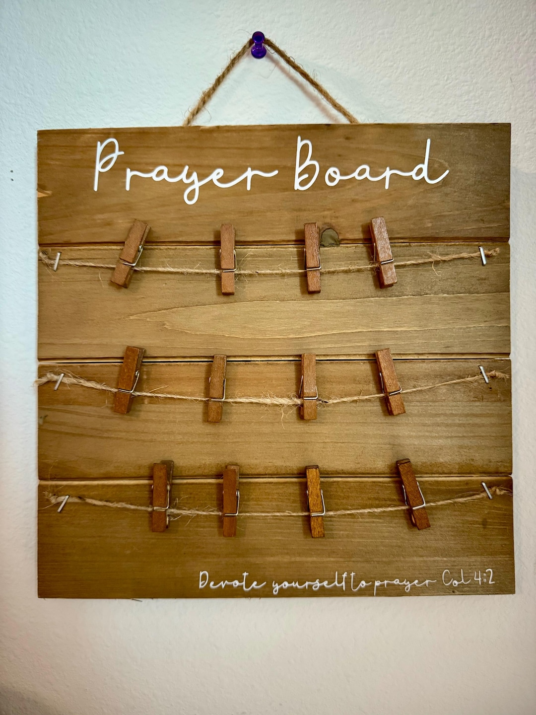 Wood Pallet Prayer Board: Bible Verse Sign, Prayer Room Decor (10x10 ...