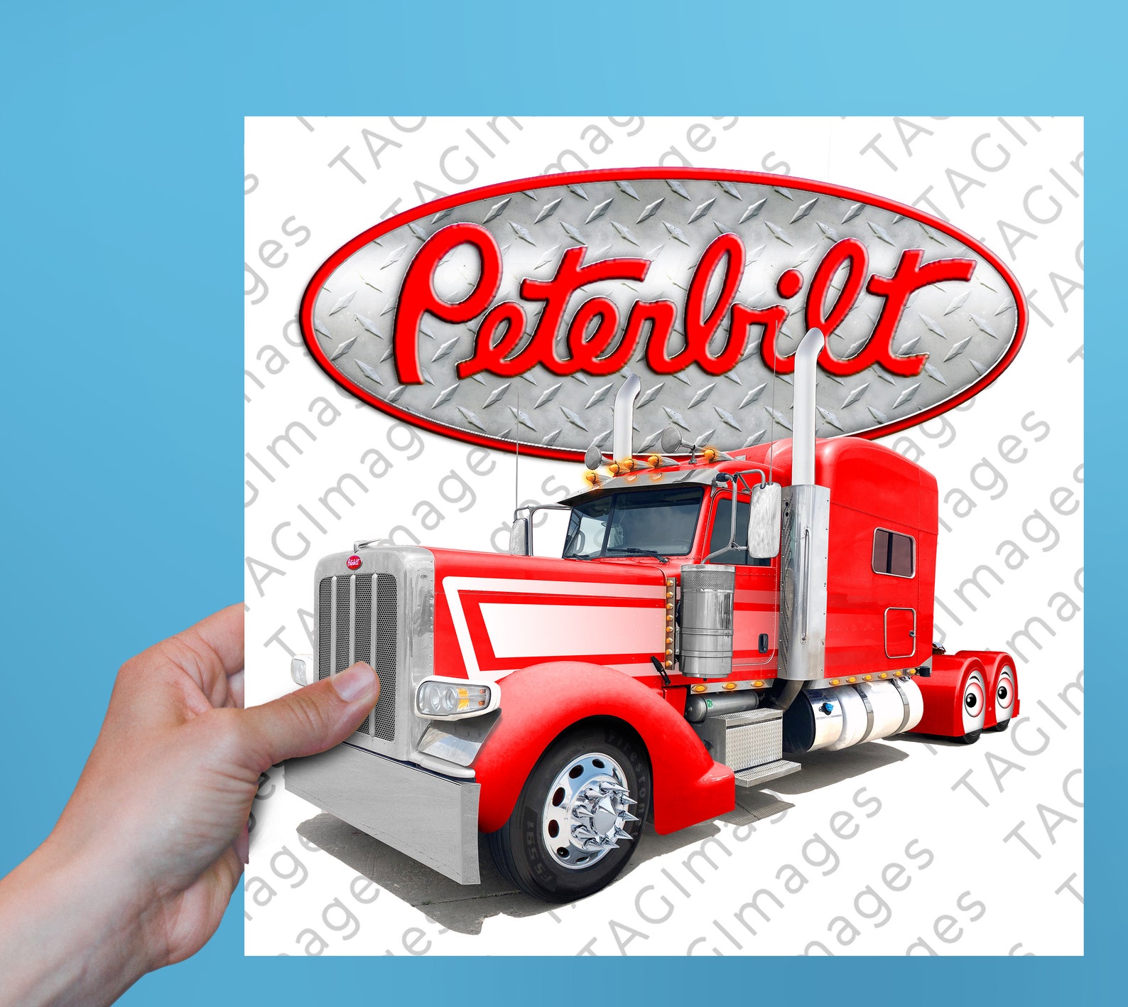 Big Red and White Peterbilt Transparent PNG Sublimate on - Etsy