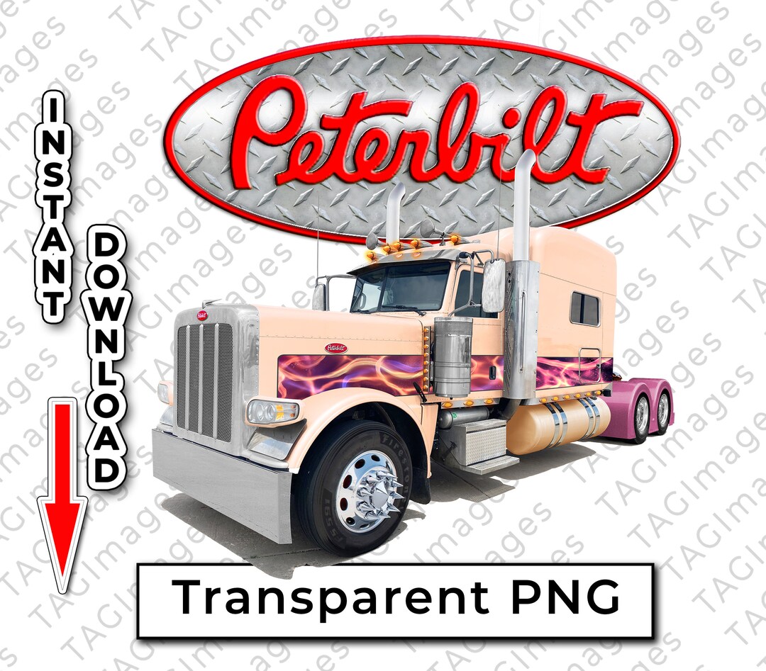 Peterbilt Transparent PNG in Cream and Purple, T-shirt Transfer Gift ...