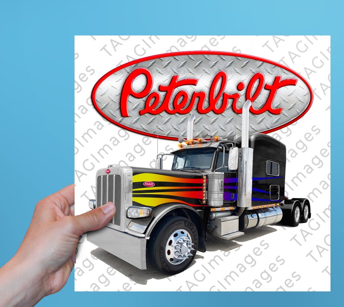 Black Peterbilt on a Transparent PNG File for T-shirts, Mugs, and More ...