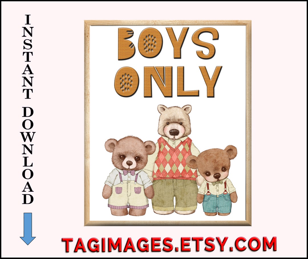 Boys Only Printable Poster Kid Room Art Gift for Mom Dad - Etsy
