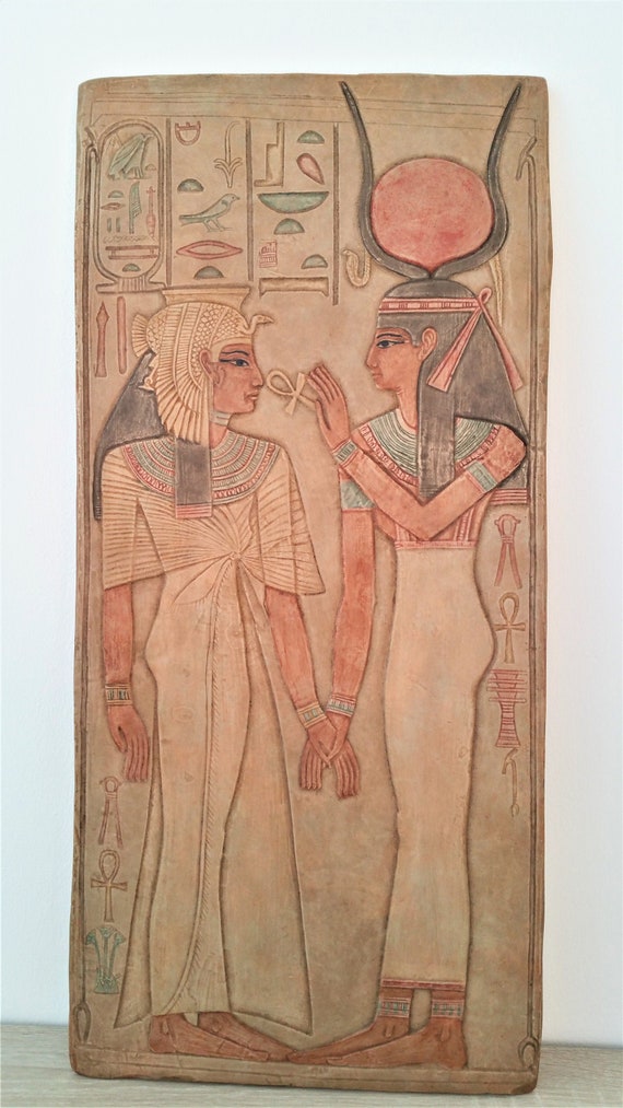 Queen Nefertari and the Goddess Isis Who Offers Her an Ankh | Etsy
