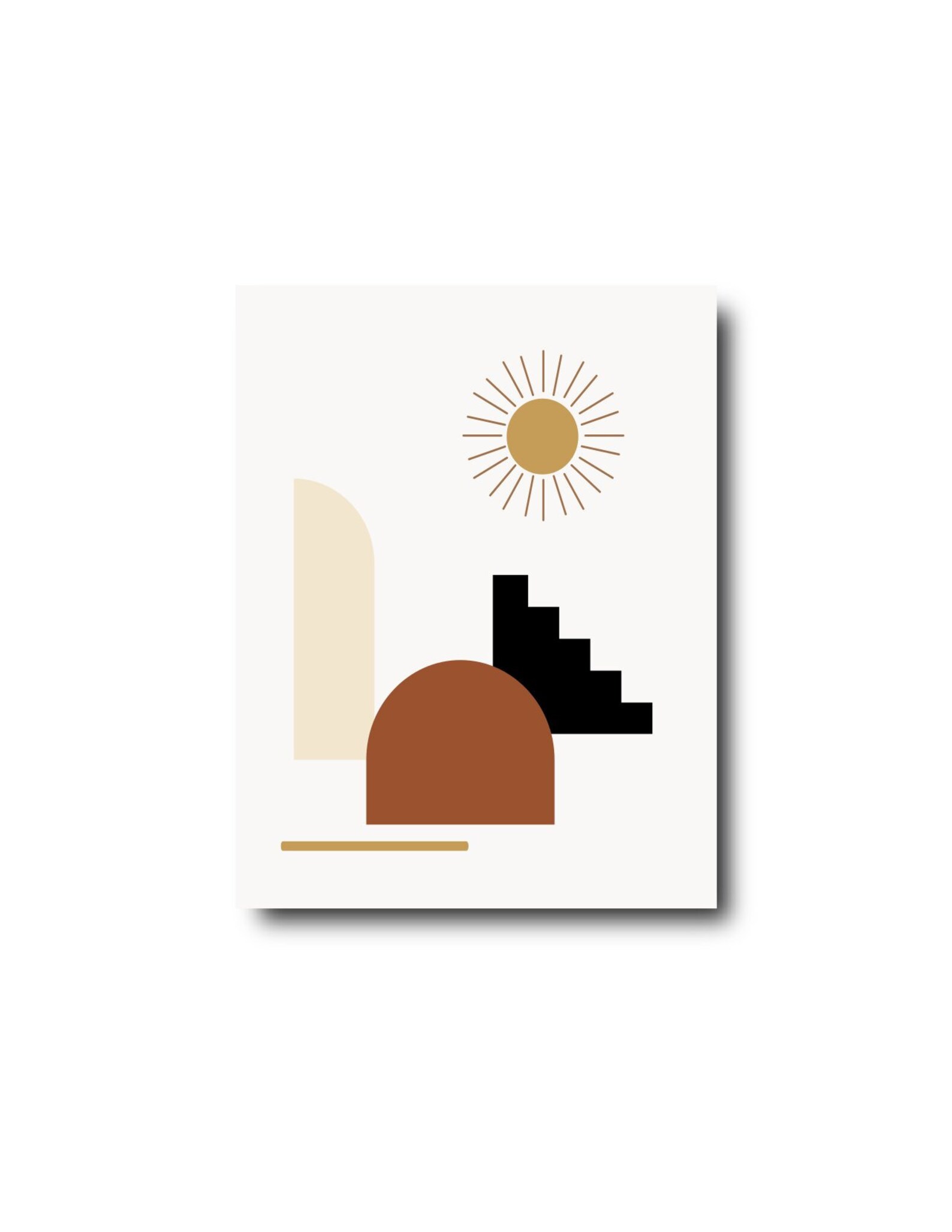 Abstract Sun and Abstract Shapes Wall Art Print (digital File) - Etsy