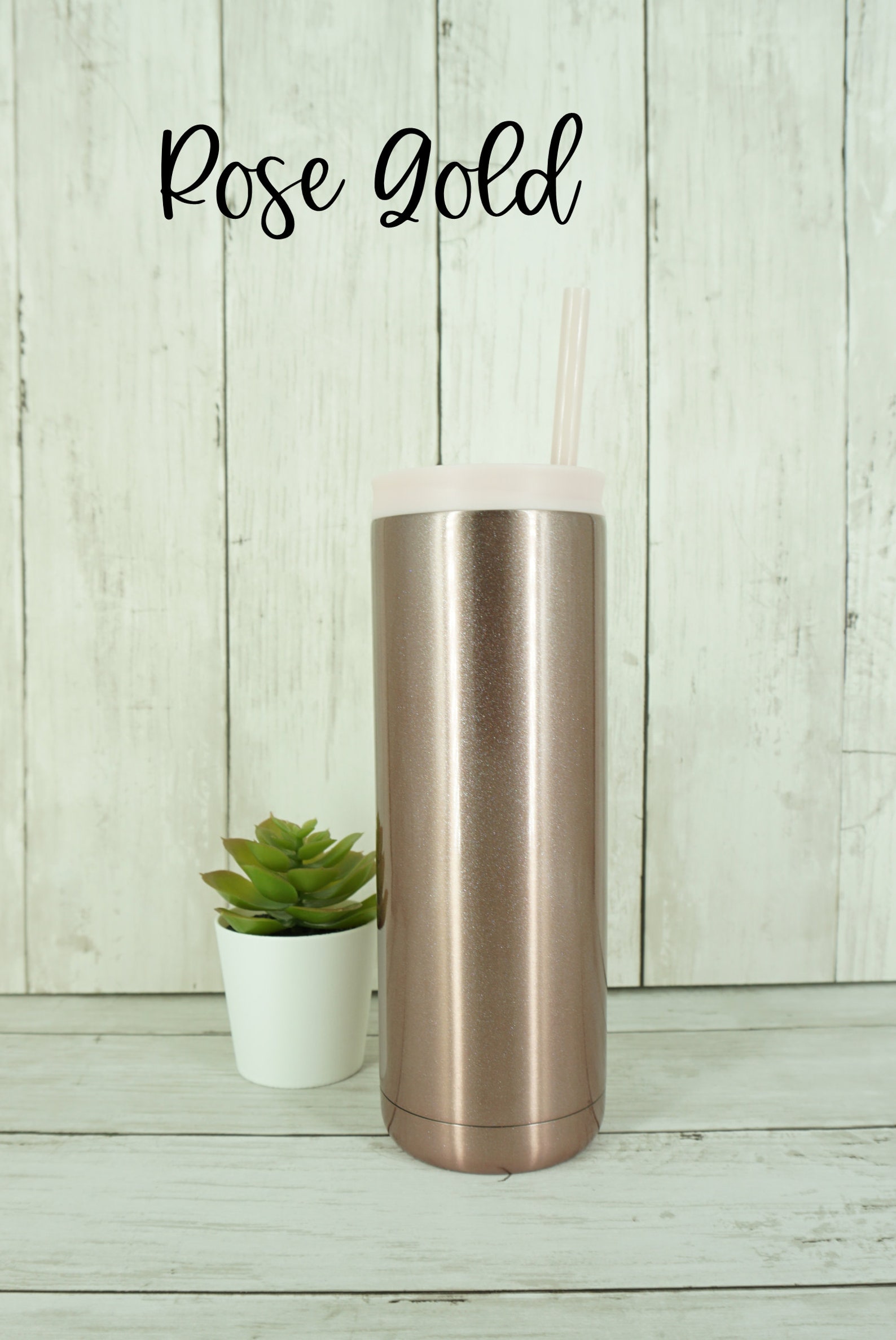20 Oz. Skinny Bottle With Sliding Lid and Plastic Straw - Etsy