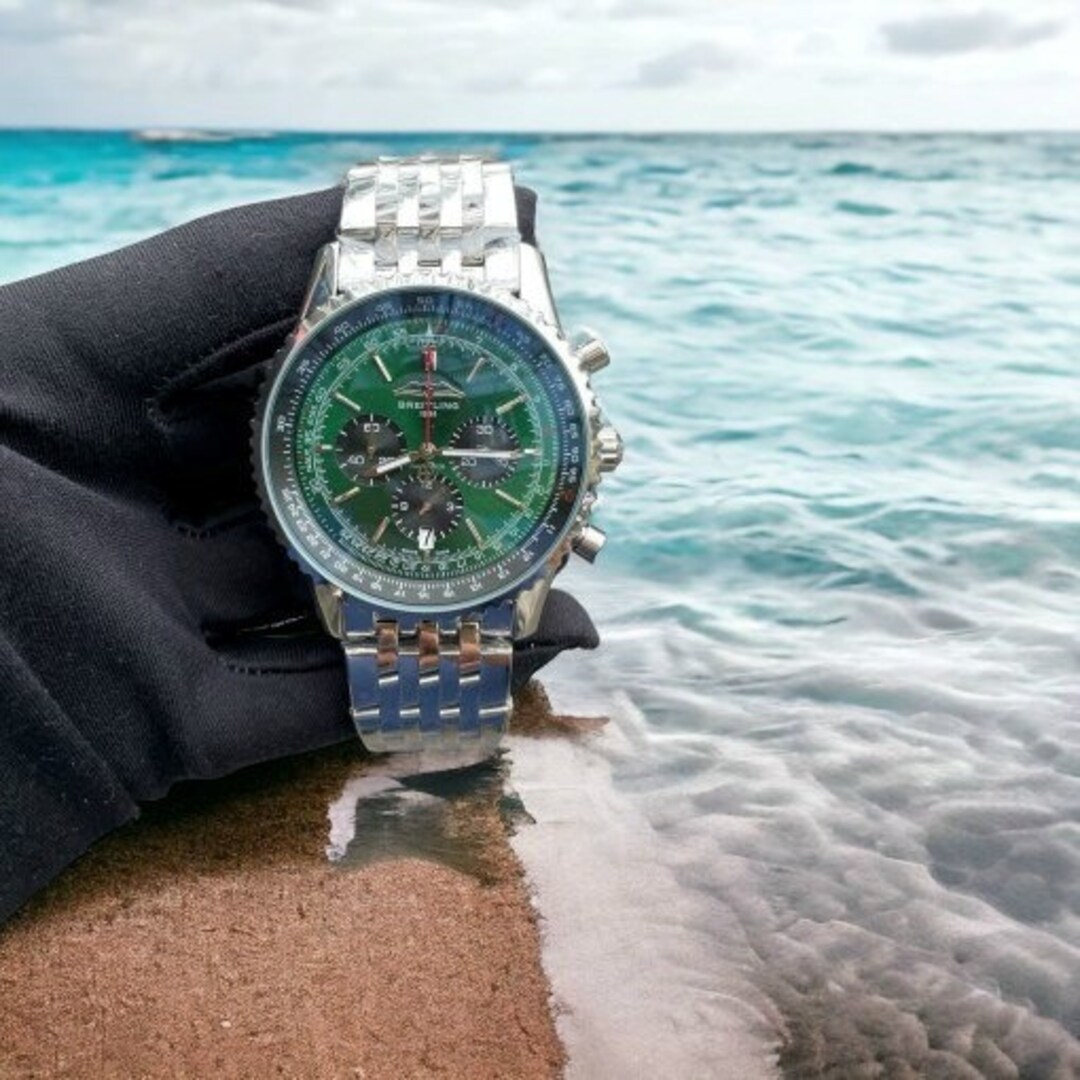 Breitling Navitimer B01 Chronograph Men's Watch With Green Face 45mm - Etsy