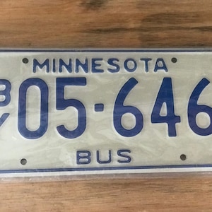 Vintage Minnesota Bus License Plates - Etsy