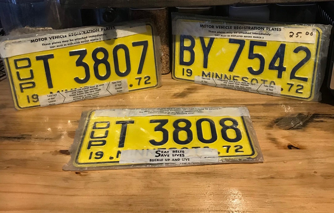 Vintage Minnesota 1972 License Plates - Etsy